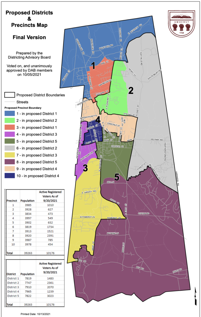 Proposed Redistricting Plan Reassigns Precincts and Districts - Amherst ...