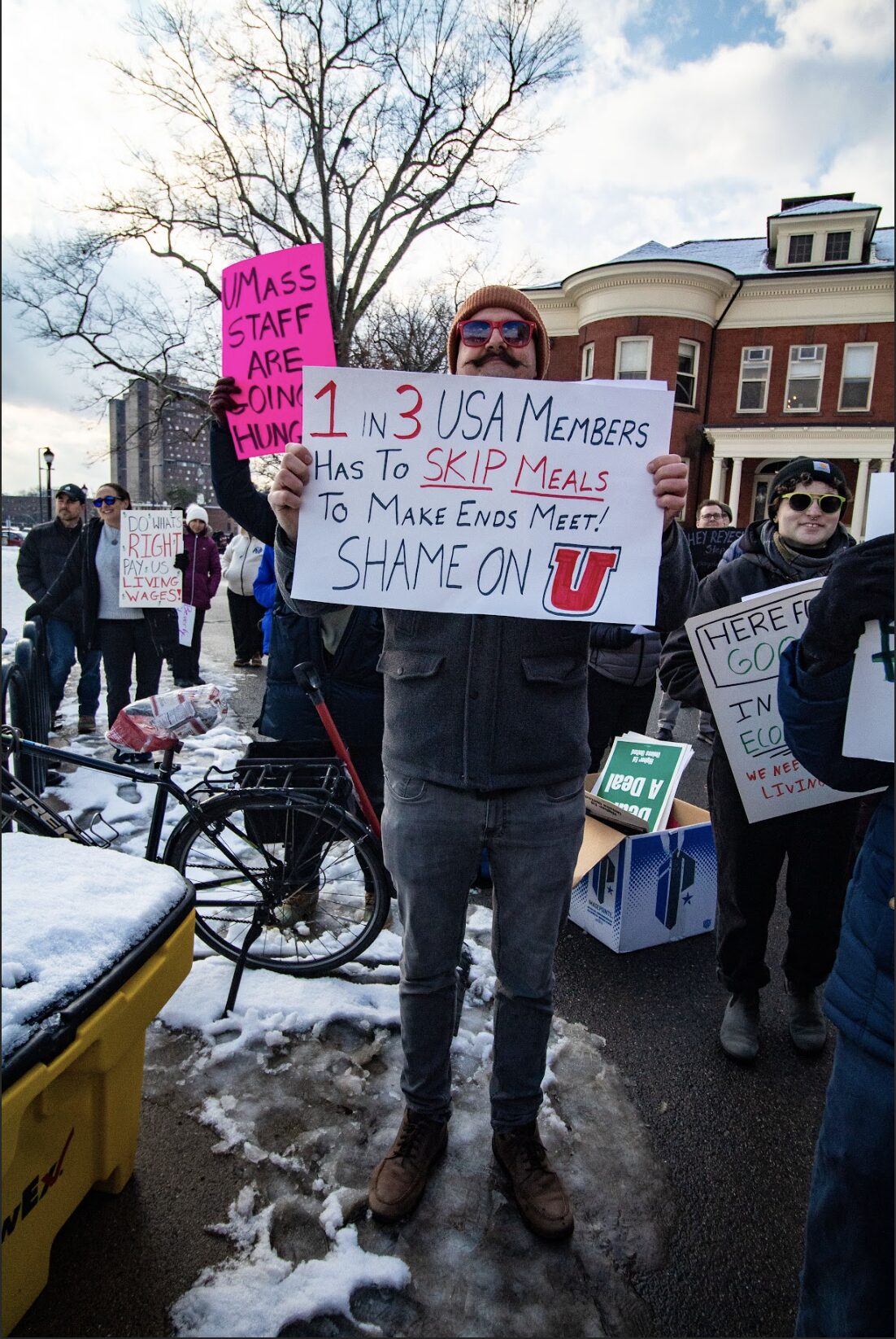 The Longer We Stay, the Less We Make. UMass Unions Protest Low Wages ...