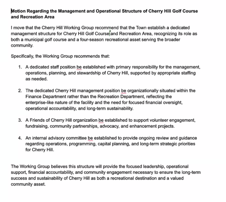 Cherry Hill Working Group Says Golf Course Needs Full-time Professional ...